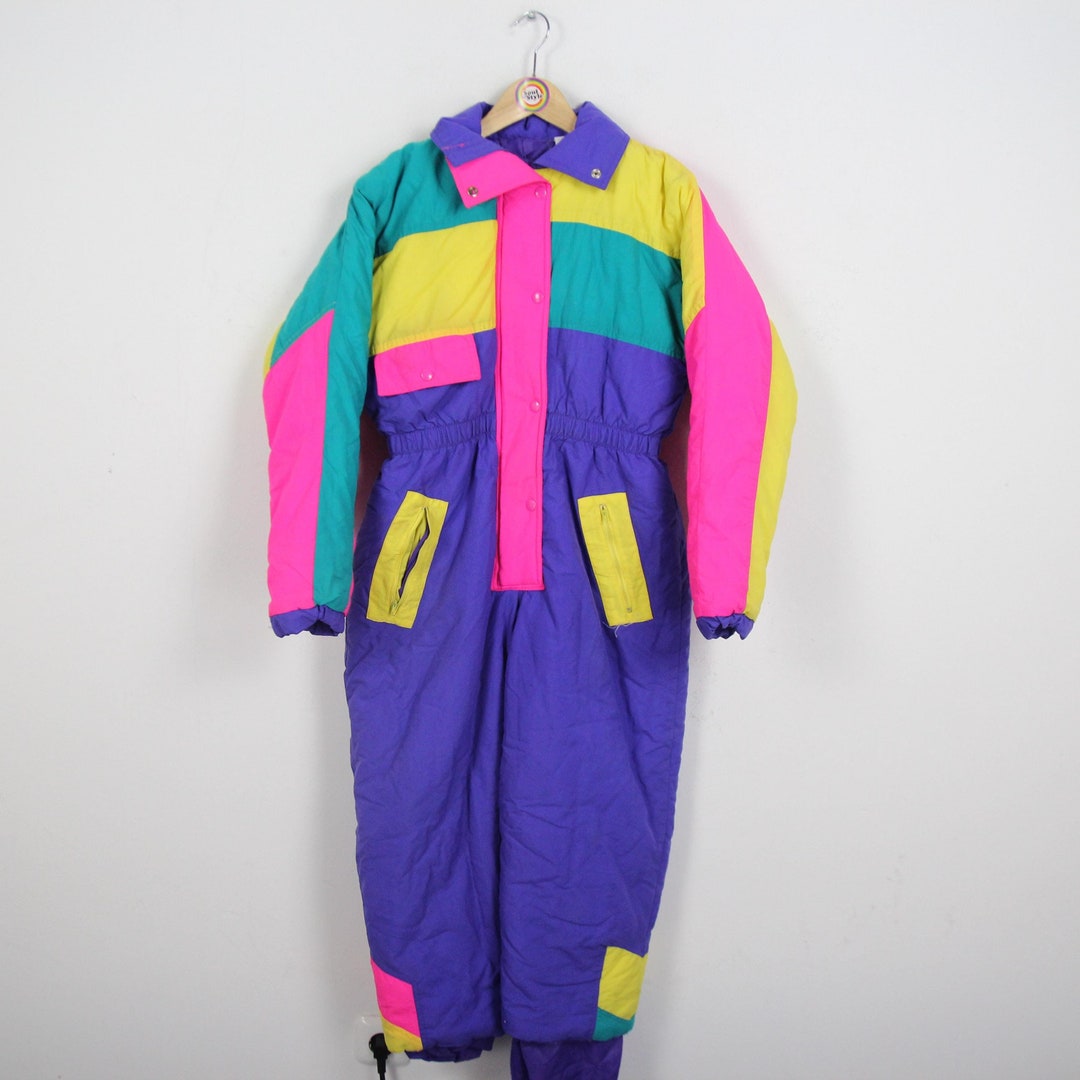 Vintage Retro 80s 90s Ski Suit Skisuit Snowsuit Wear Jumpsuit Size 146 ...