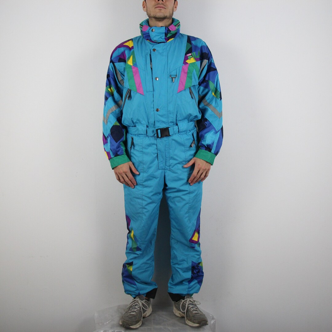 Vintage Retro 80s 90s Ski Suit Skisuit Snowsuit Wear Jumpsuit Size S-M ...