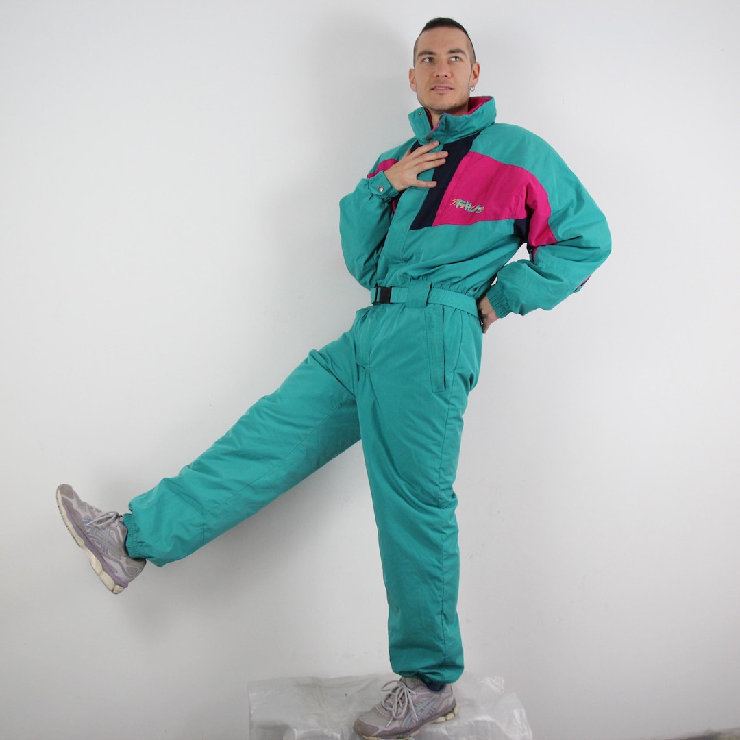 Vintage Retro FILA 80s 90s Ski Suit Skisuit Snowsuit Wear Jumpsuit Size ...