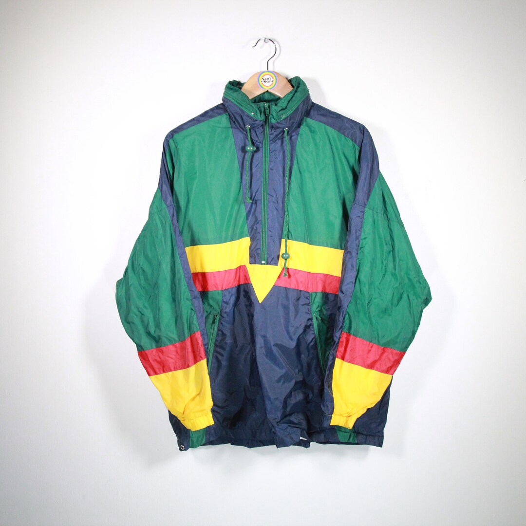 Vintage 90s Rain Jacket Slip Jacket M Luciano Windbreaker - Etsy