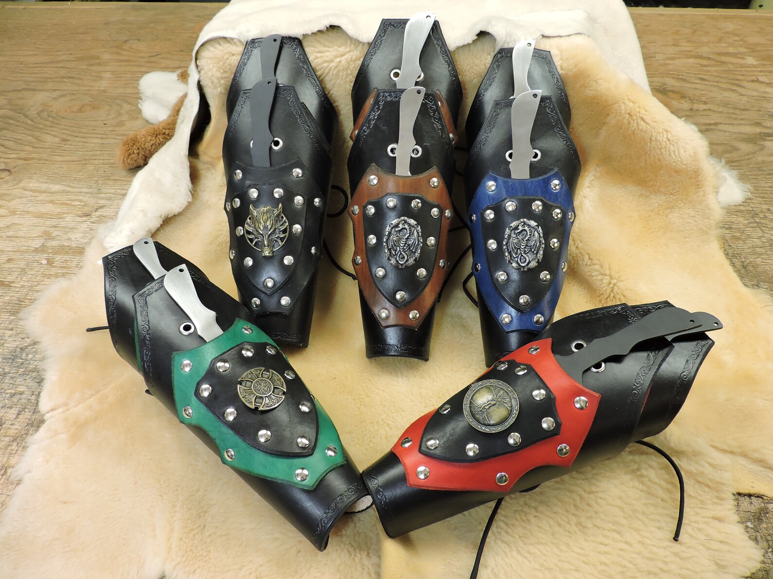 Dagger Bracers Leather Armor Leather Bracers Cosplay LARP - Etsy