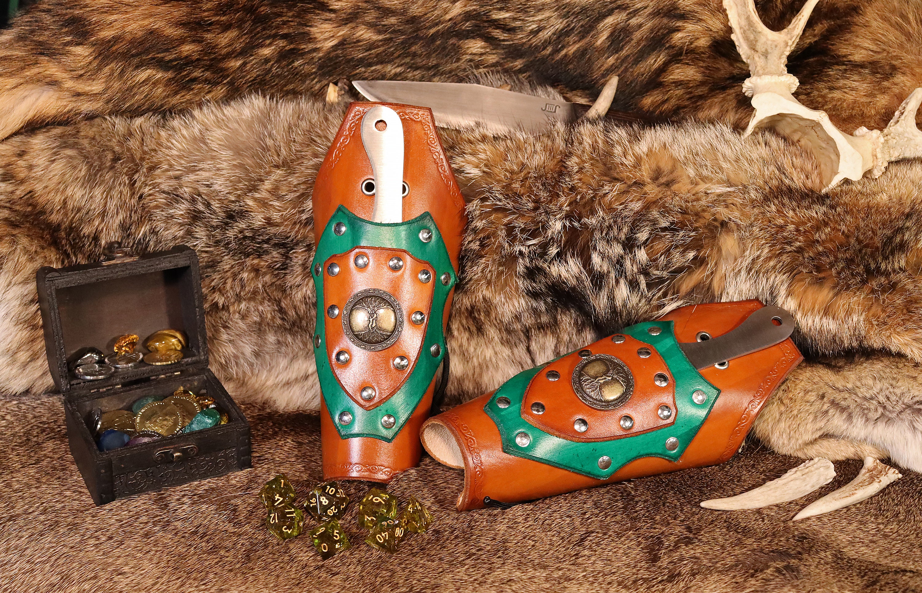 Dagger Bracers Leather Armor Leather Bracers Cosplay LARP - Etsy