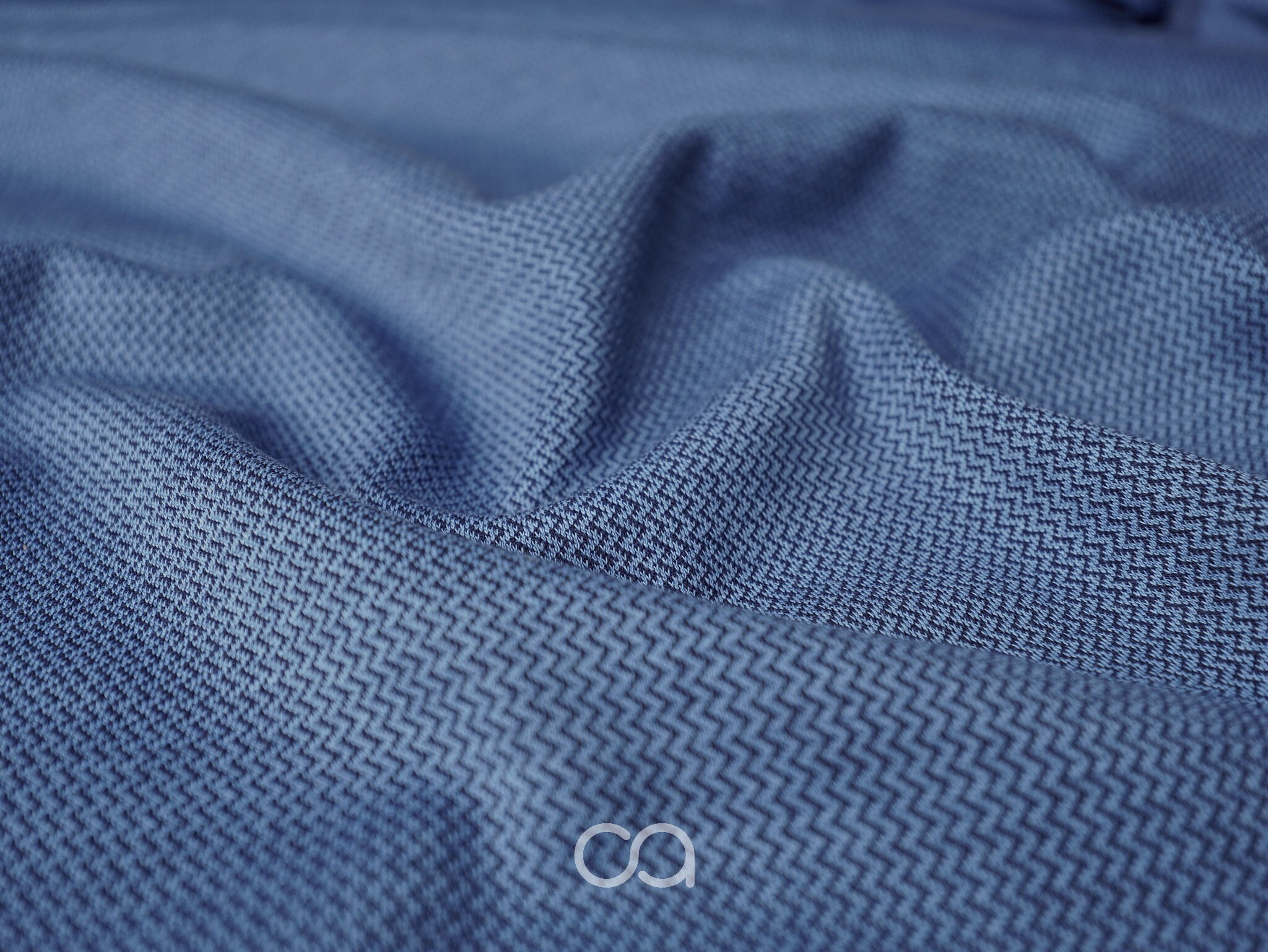 Interlock Knit Fabric Organic Cotton 240 g m2 Blue Black Etsy