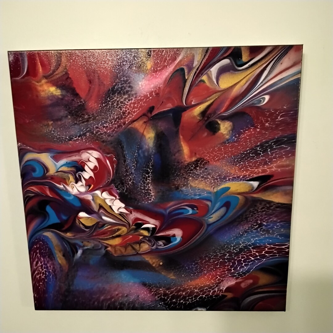 Rainbow Swipe-pour Painting on Canvas/ Fluid Art Painting/ Abstract ...