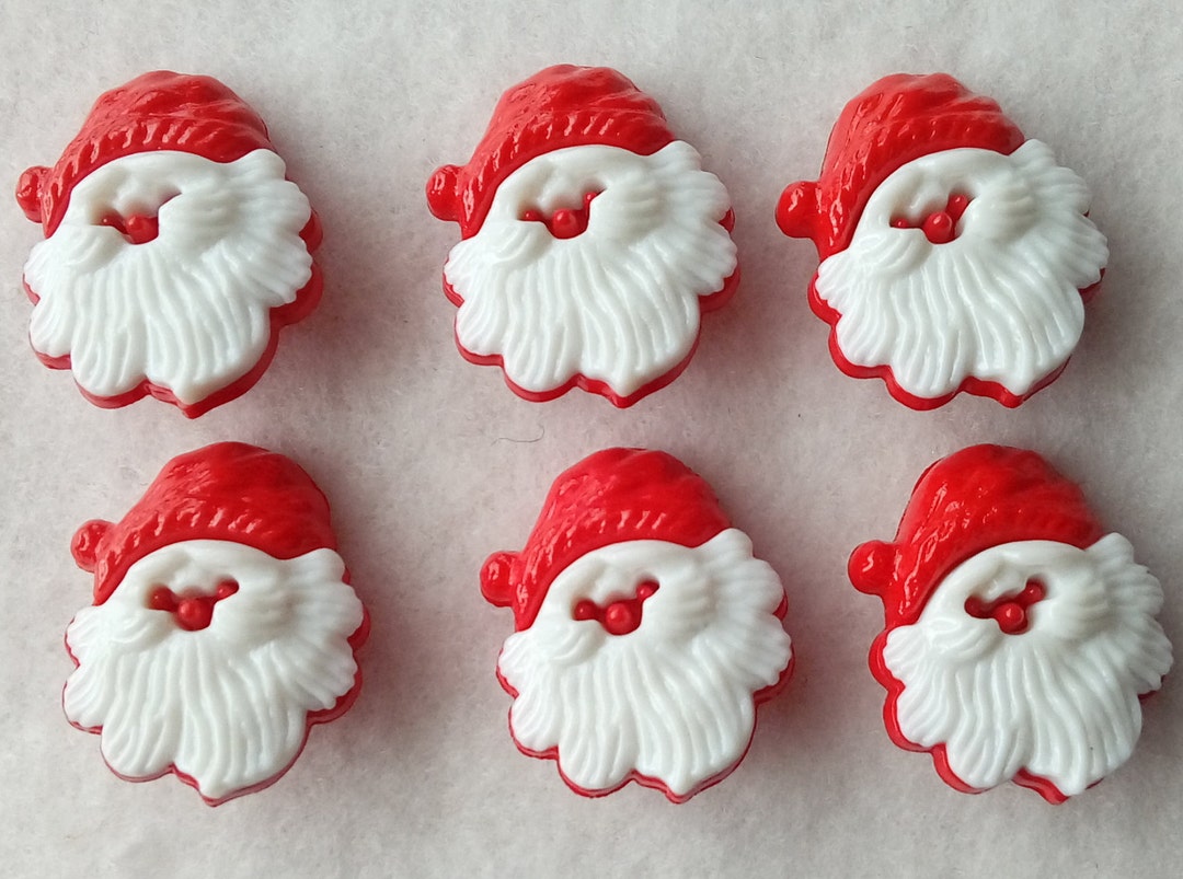 Christmas Buttons Santa Heads 6 per Pack Penguins 6 per Pack Craftwork ...