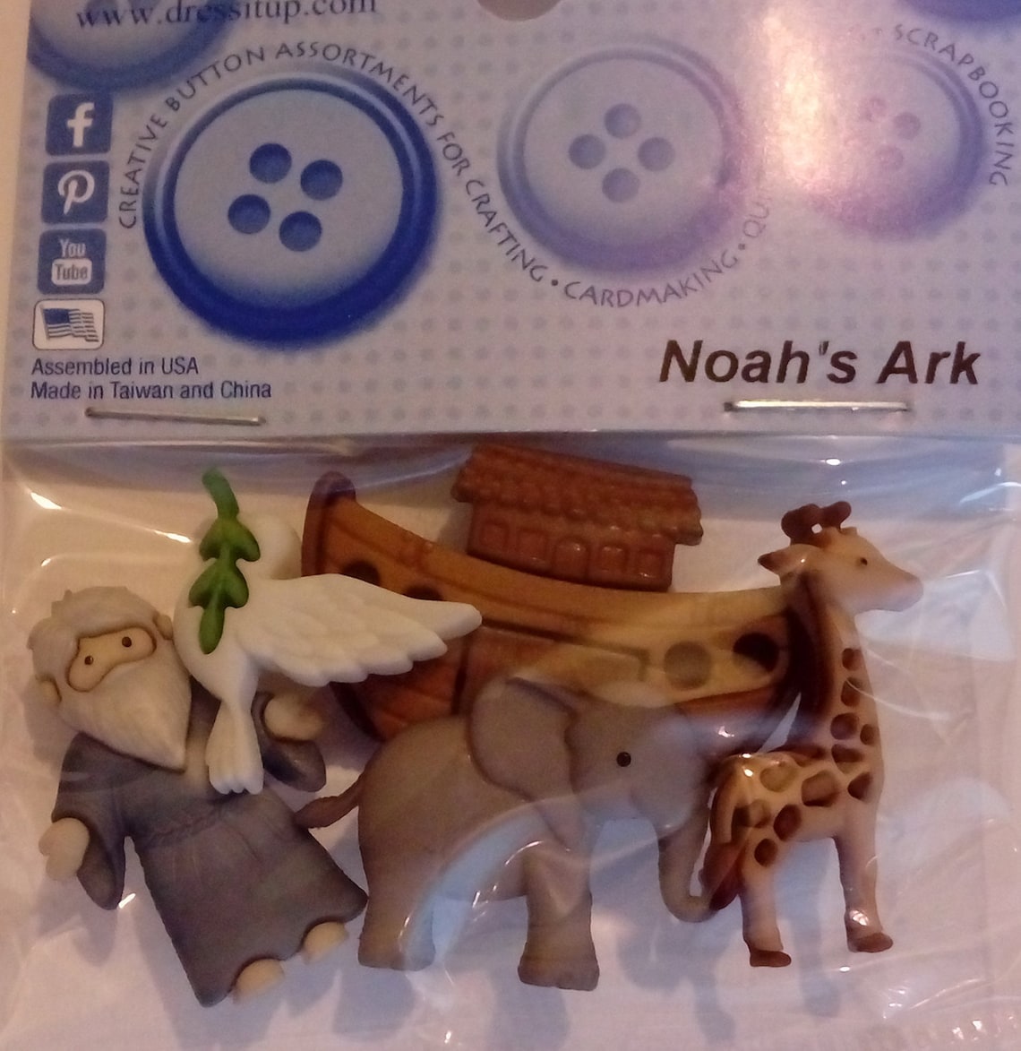 Noah's Ark Dress It Up Novelty Craft Buttons Sewing | Etsy