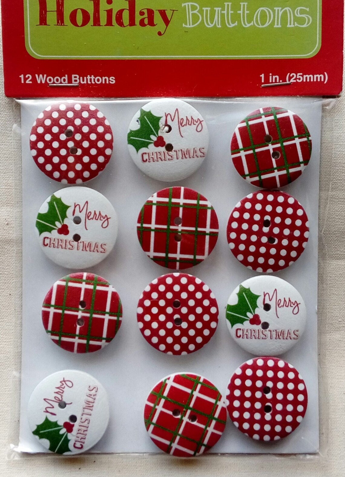 12 Christmas Wooden Holiday Buttons Snowflakes Jingle Bells - Etsy UK