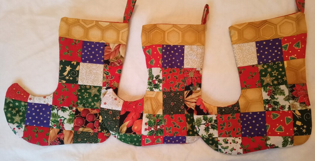 Christmas Stockings Handmade Patchwork Pixie Style Plus Victorian Style ...