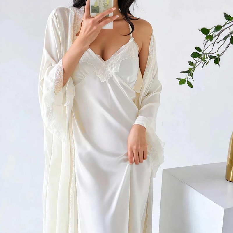 Cream Silk Slip Nightgown - Etsy