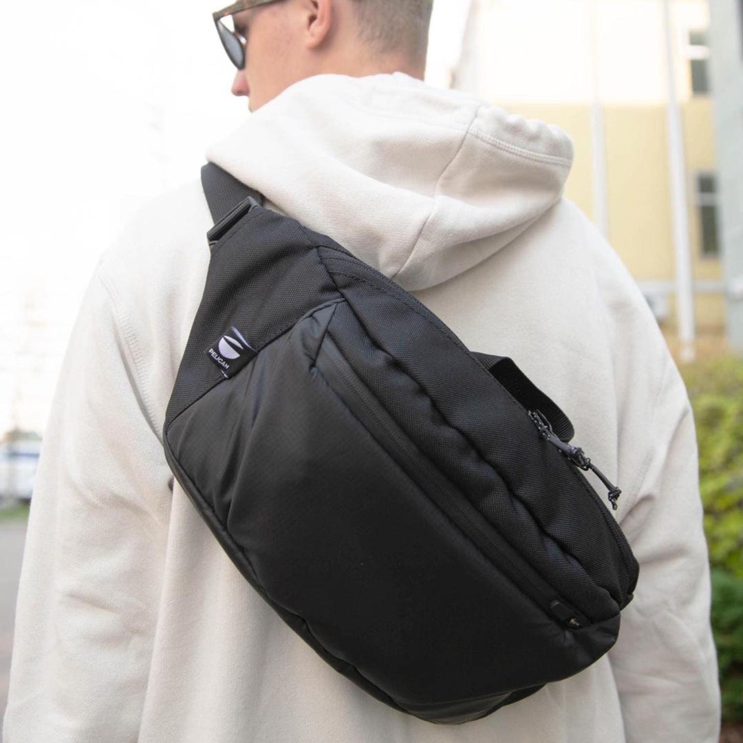 Black Large Fanny Pack Men, Durable Fanny Pack Waist Bag, Large Sling ...