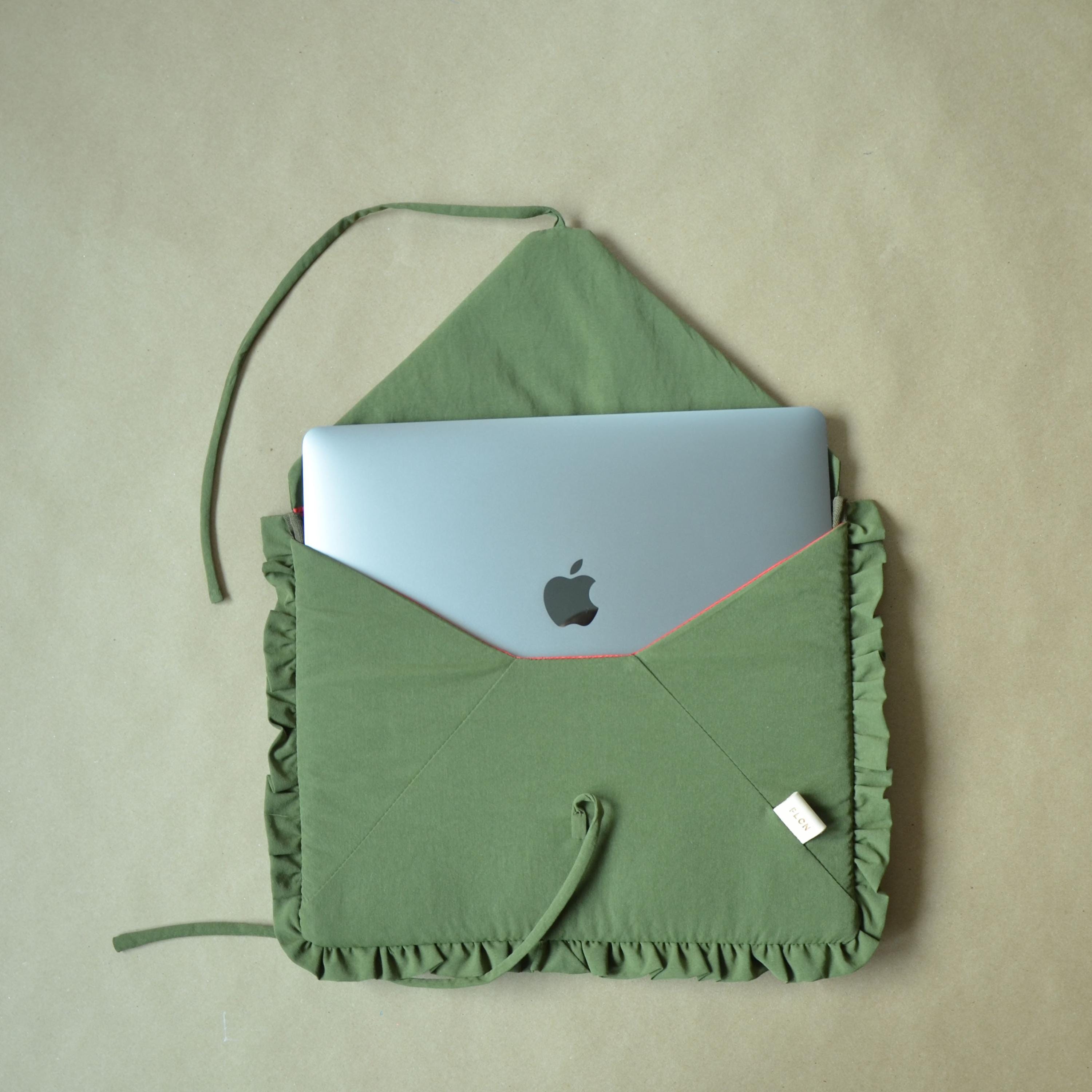 Green Quilted Laptop Sleeve, Soft Laptop Sleeve 14, Cute Laptop Sleeves ...