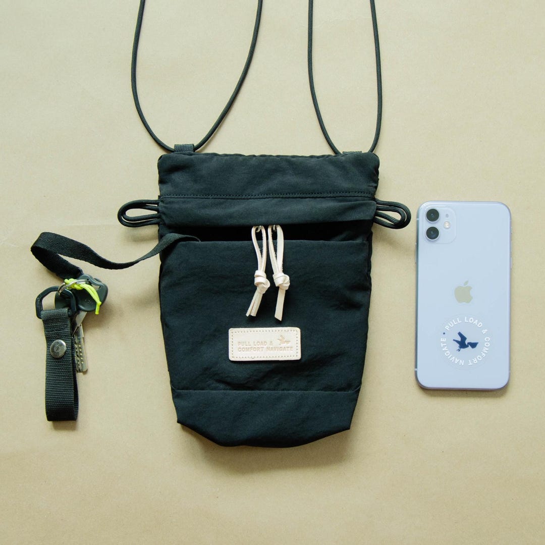 Black Phone Cord Purse, Compact Crossbody Phone Bag, Small Sling Bag ...