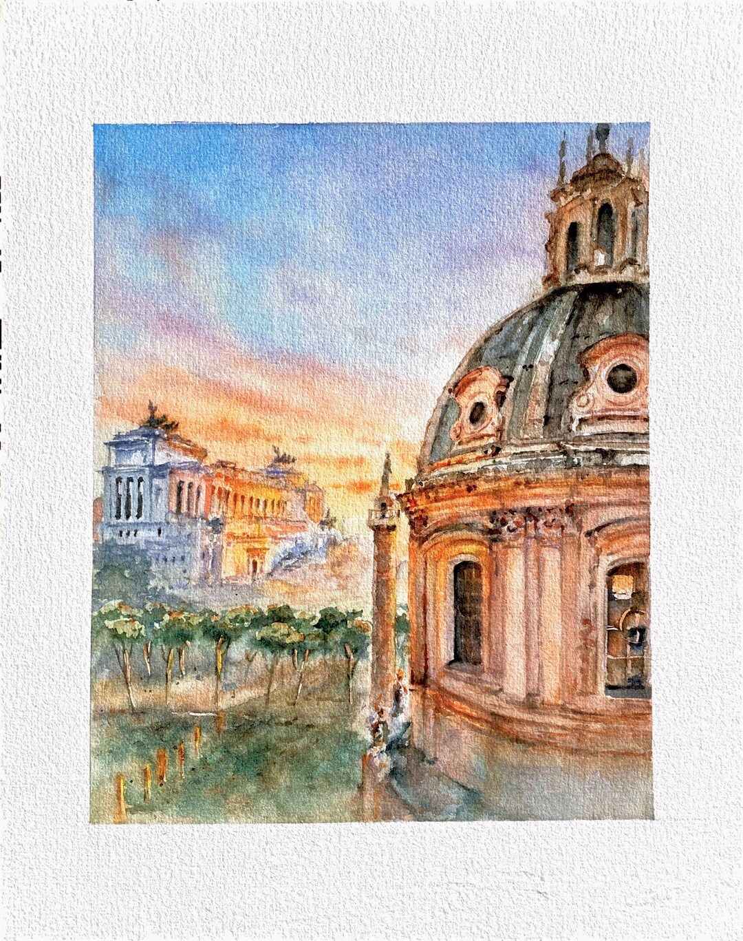 Original Watercolor Painting of Rome, Italy Lover Gift. - Etsy
