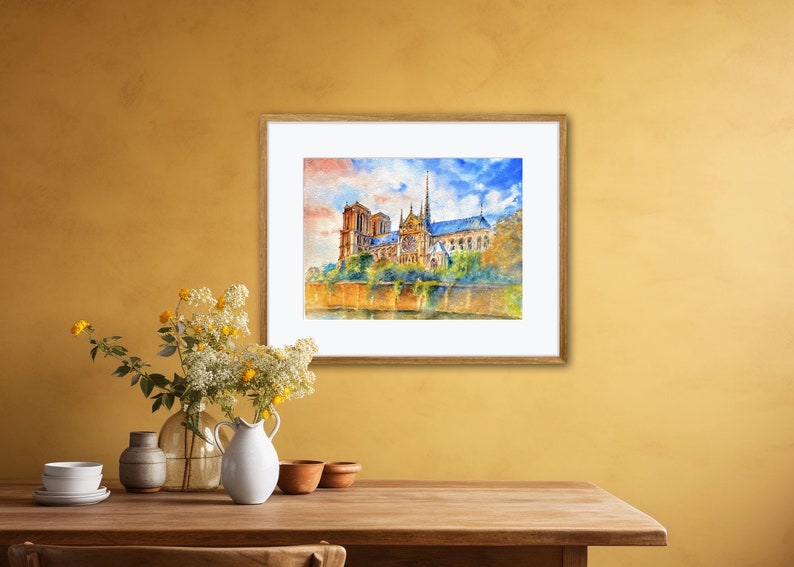 Original Watercolor Painting of Notre Dame in Paris, Travel, Cityscape ...