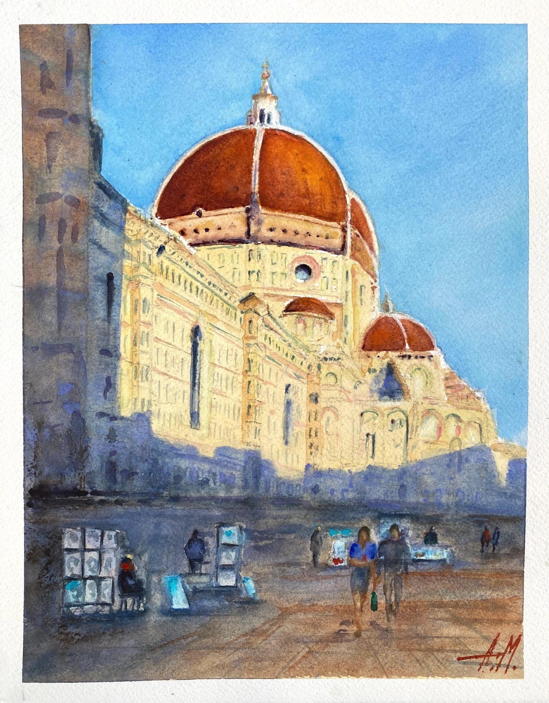 Tuscany, Florence, Original Watercolor Painting, Aesthetic Gift for ...