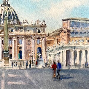 Original Watercolor Painting of Rome, Italy Vatican - Etsy