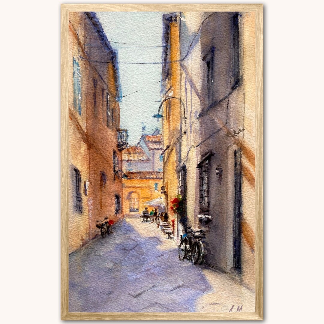 Watercolor Painting of Lucca in Italy, Original Art. - Etsy