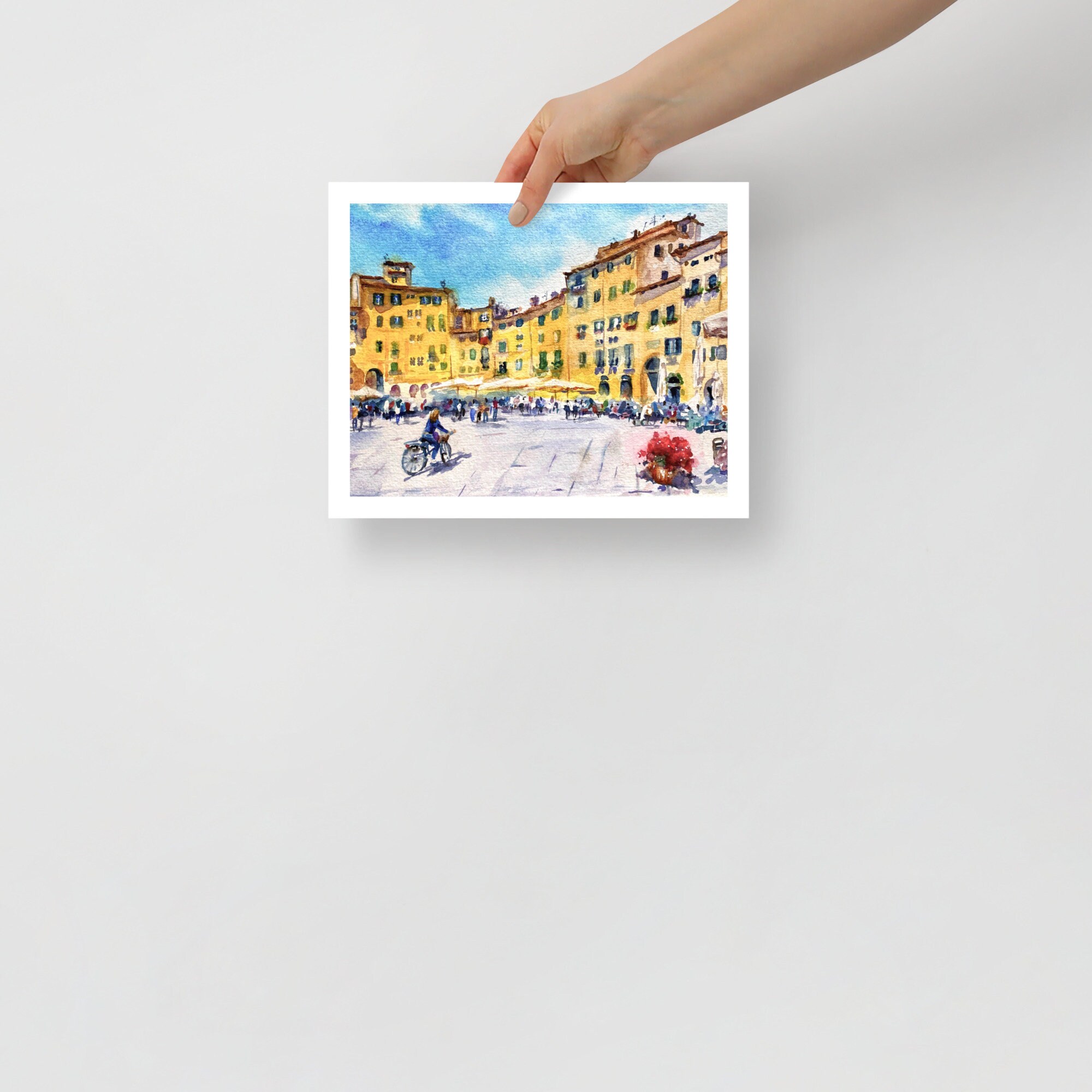 Watercolor Tuscany Print, Original Lucca Cityscape Wall Art Poster - Etsy