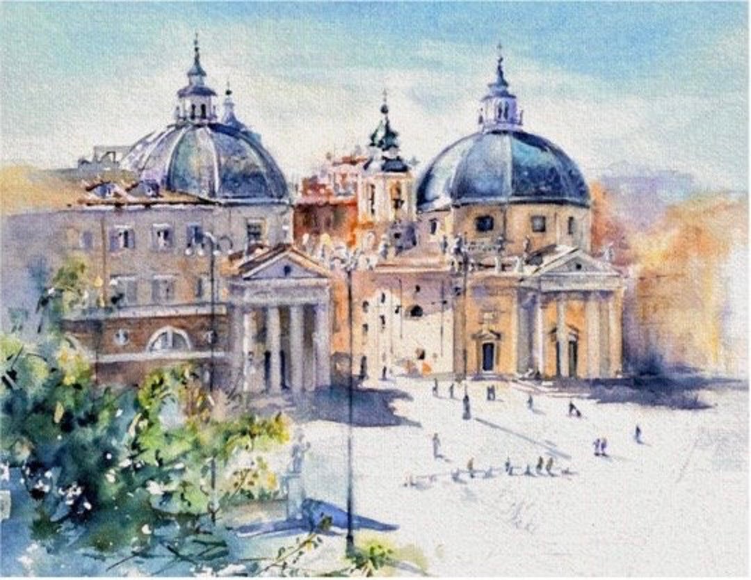 Dipinto Ad Acquerello Originale Di Roma Regalo per Gli Amanti - Etsy