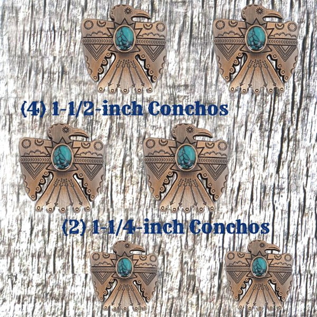 Thunderbird Southwest Concho Antique Copper Saddle Set-2 - Etsy