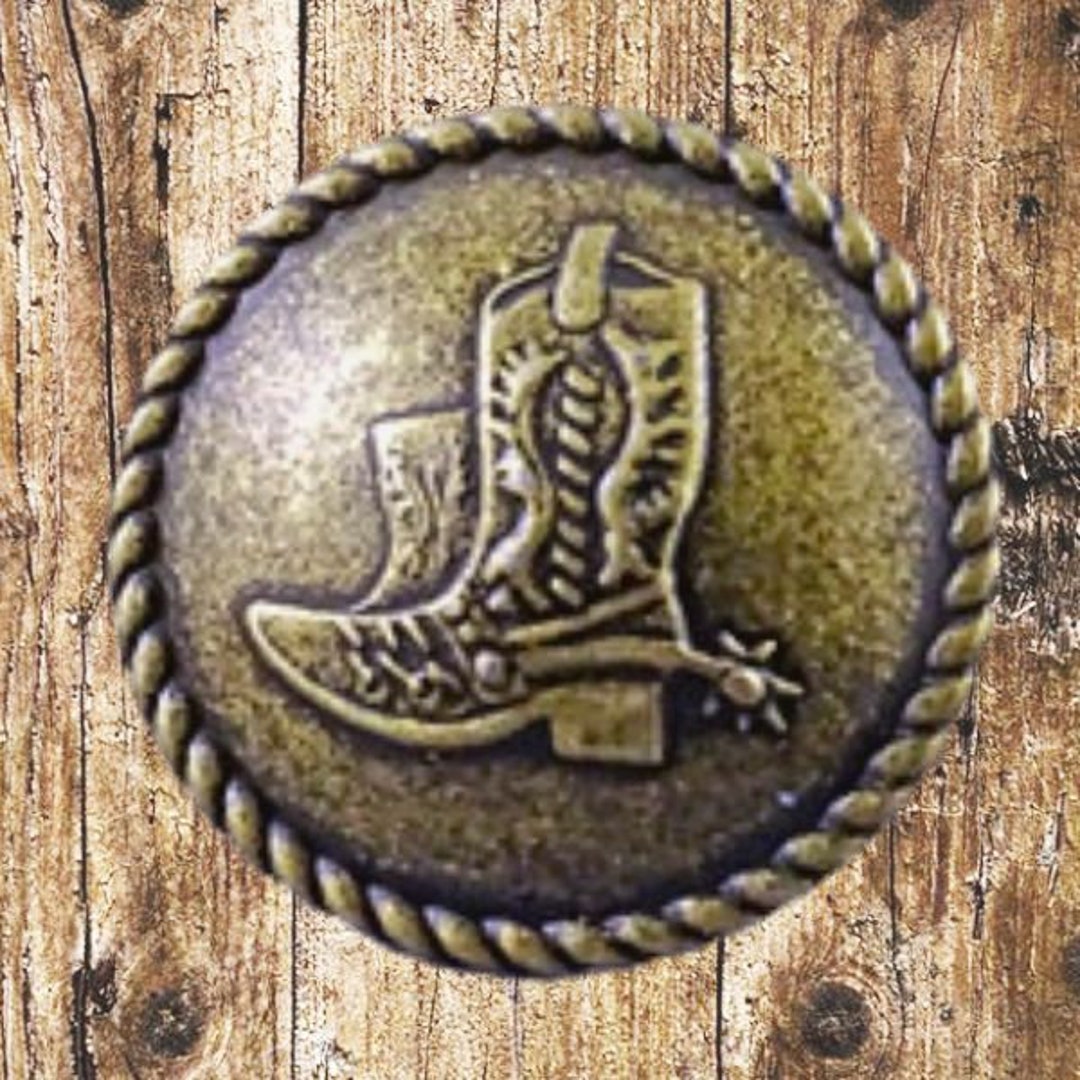 Cowboy Western Boot Antique Brass Cabinet Knobs - Etsy