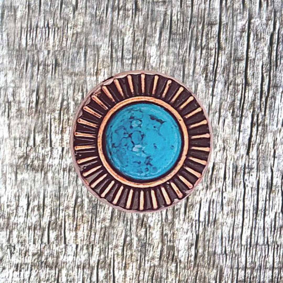 Feathered Turquoise 3/4 Inch Concho - Etsy