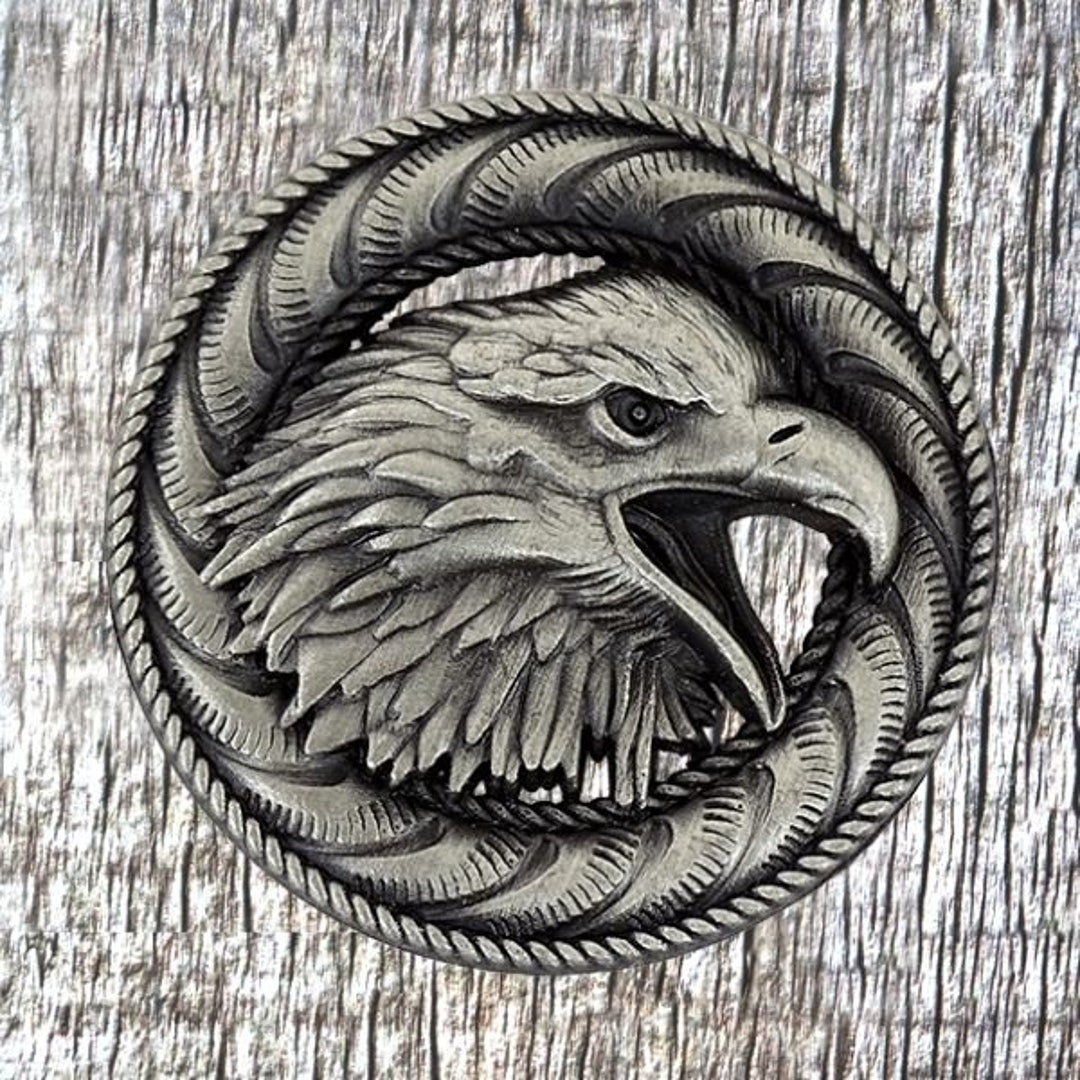 Screaming Eagle 1/2 Inch Concho in Antique Nickel - Etsy