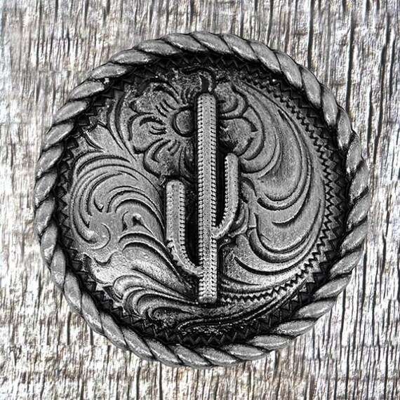 Saguaro Southwest Cactus Antique Nickel 1-1/4 Inch Concho - Etsy