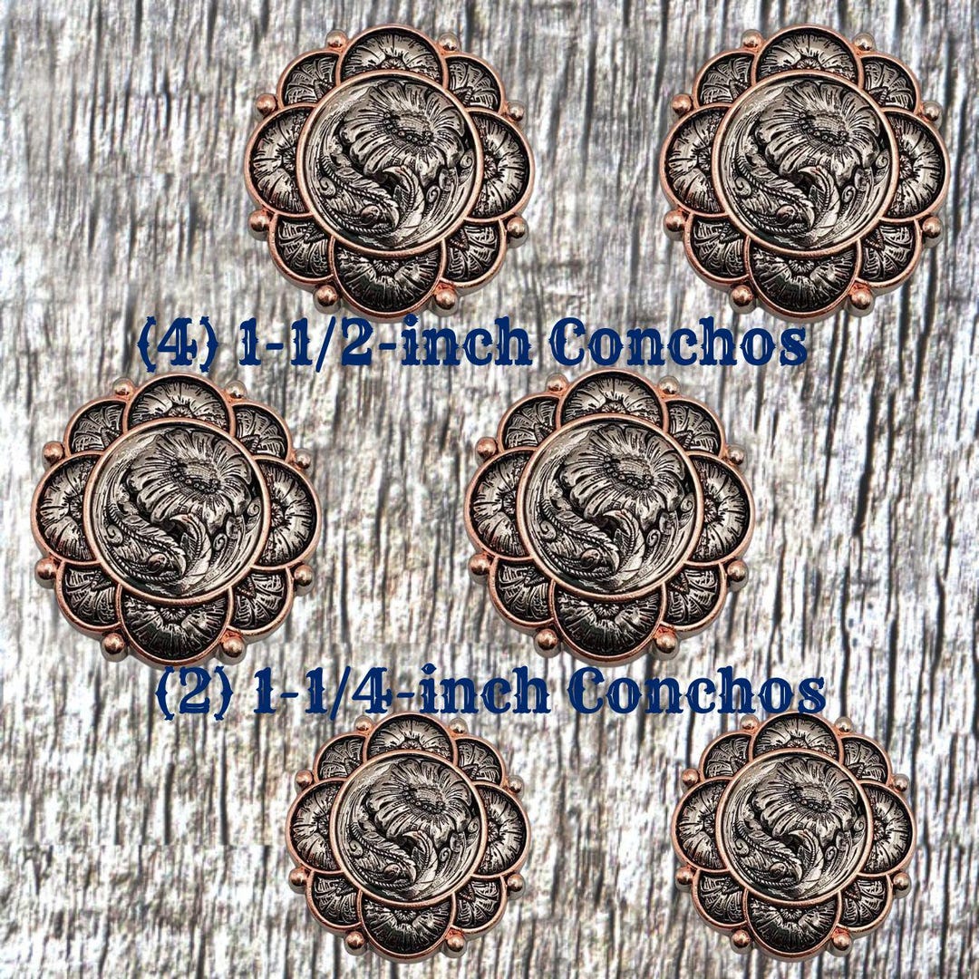 Ransom Rose Concho Saddle Set - 2 - Etsy