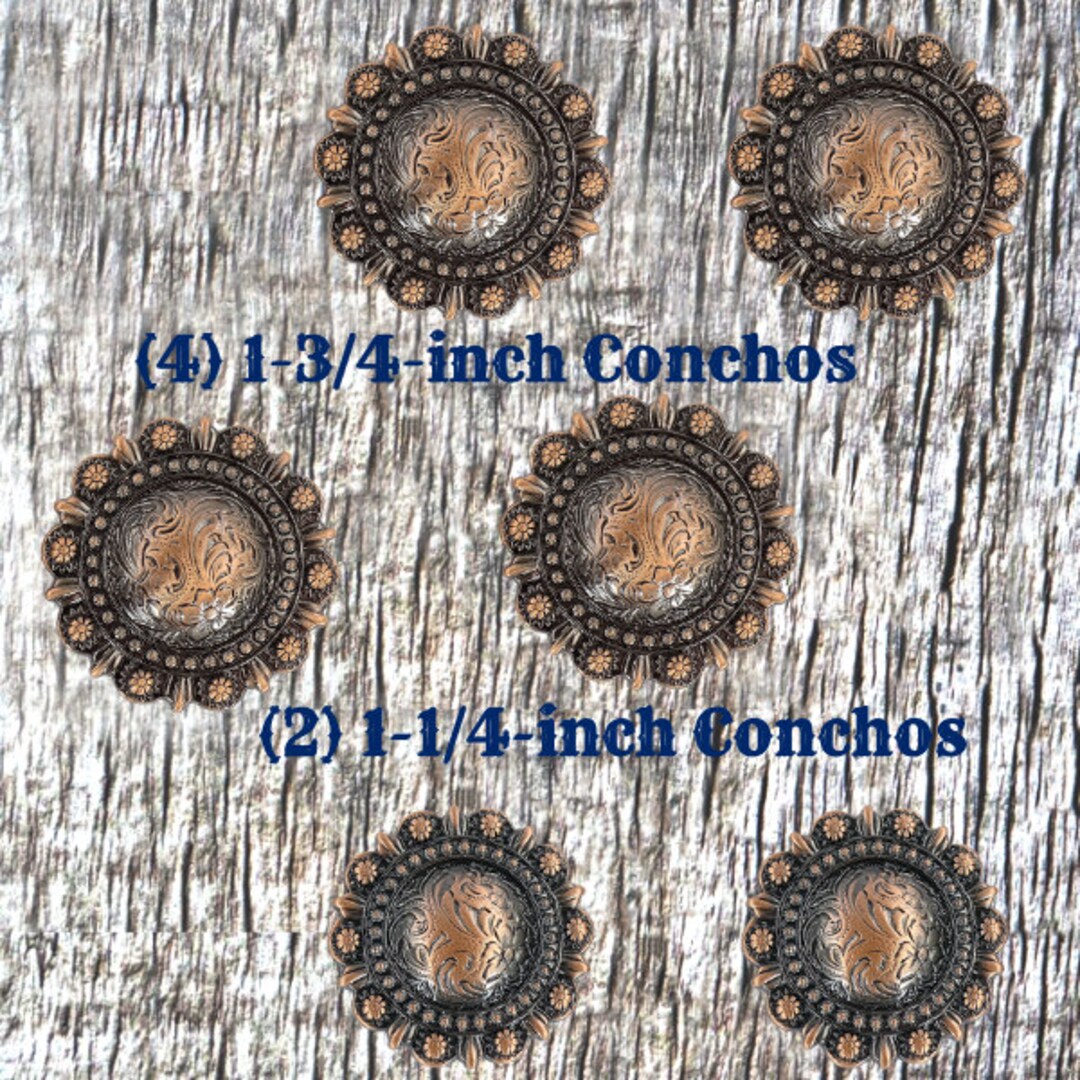 Berry Engraved Western Concho Saddle Set-3 - Etsy