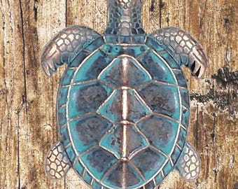 2 Sea Turtle Turquoise Blue Drawer Cabinet Pull Knob Nautical Themed Handle - Etsy