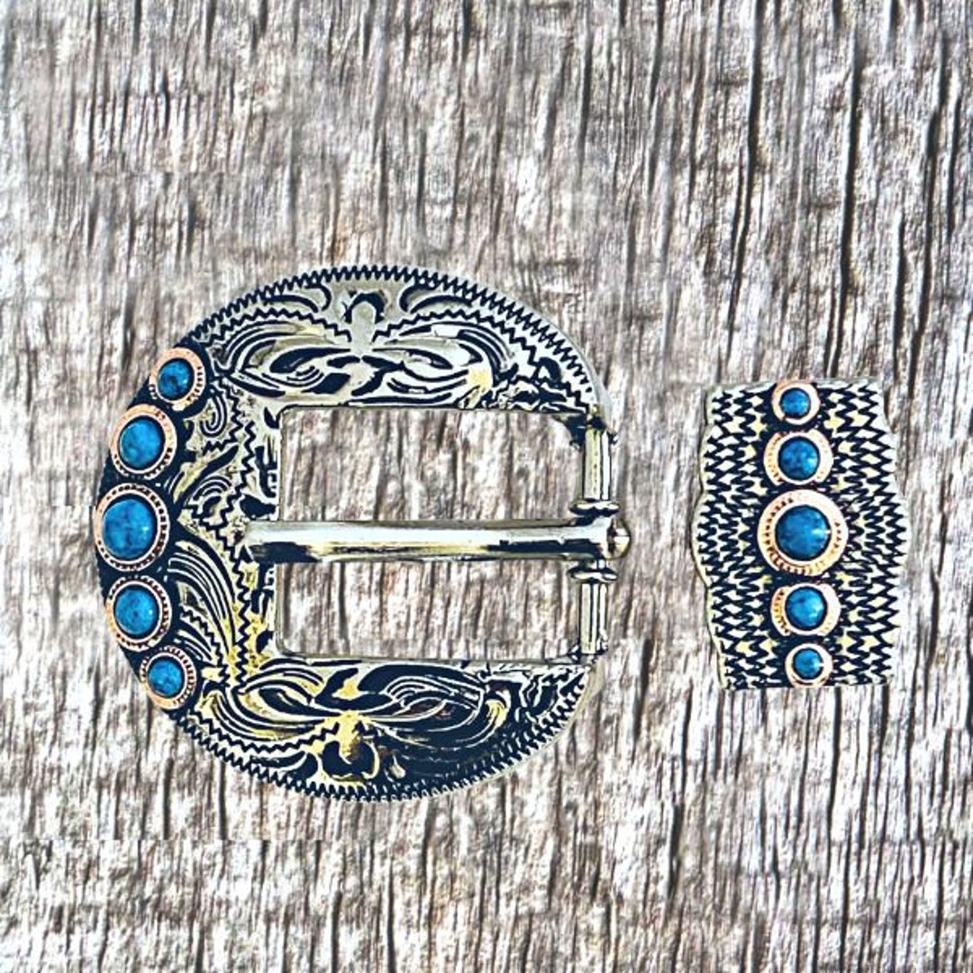Five Berry Nickel Copped Finish Turquoise Headstall 3/4 Inch Buckle and ...