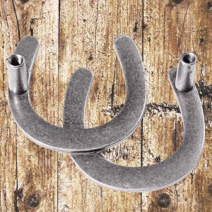 Western Horseshoe Old Silver Double Drawer Pull - Etsy