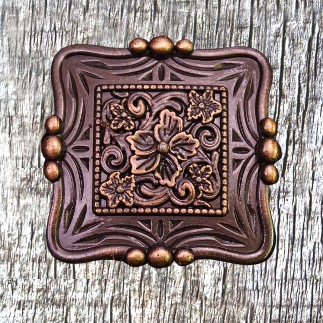 Three Berry Antique Copper 1-1/4 Inch Concho - Etsy