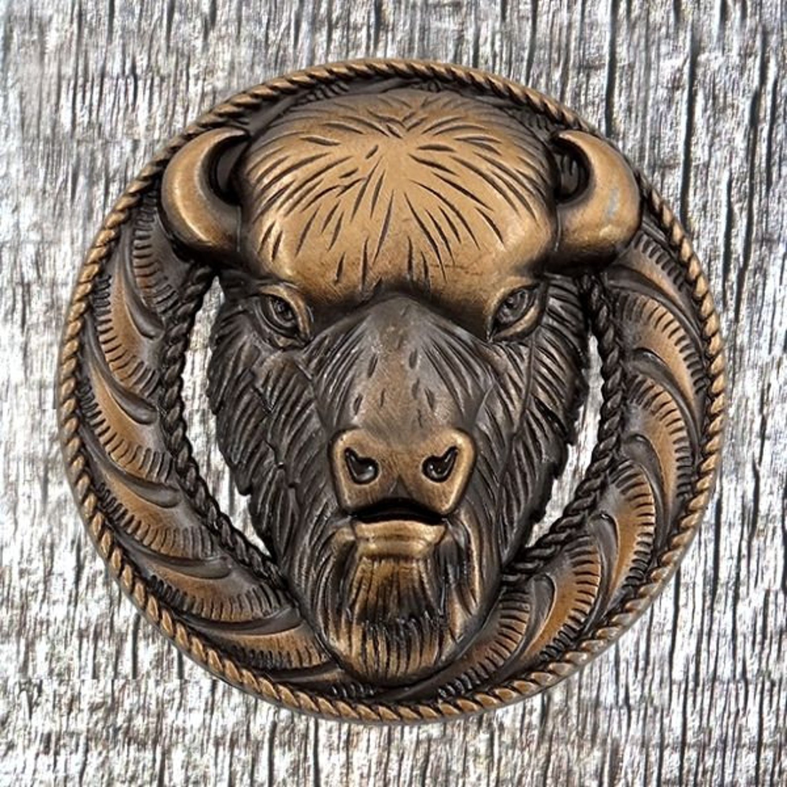 Buffalo Head Concho in Antique Copper - Etsy