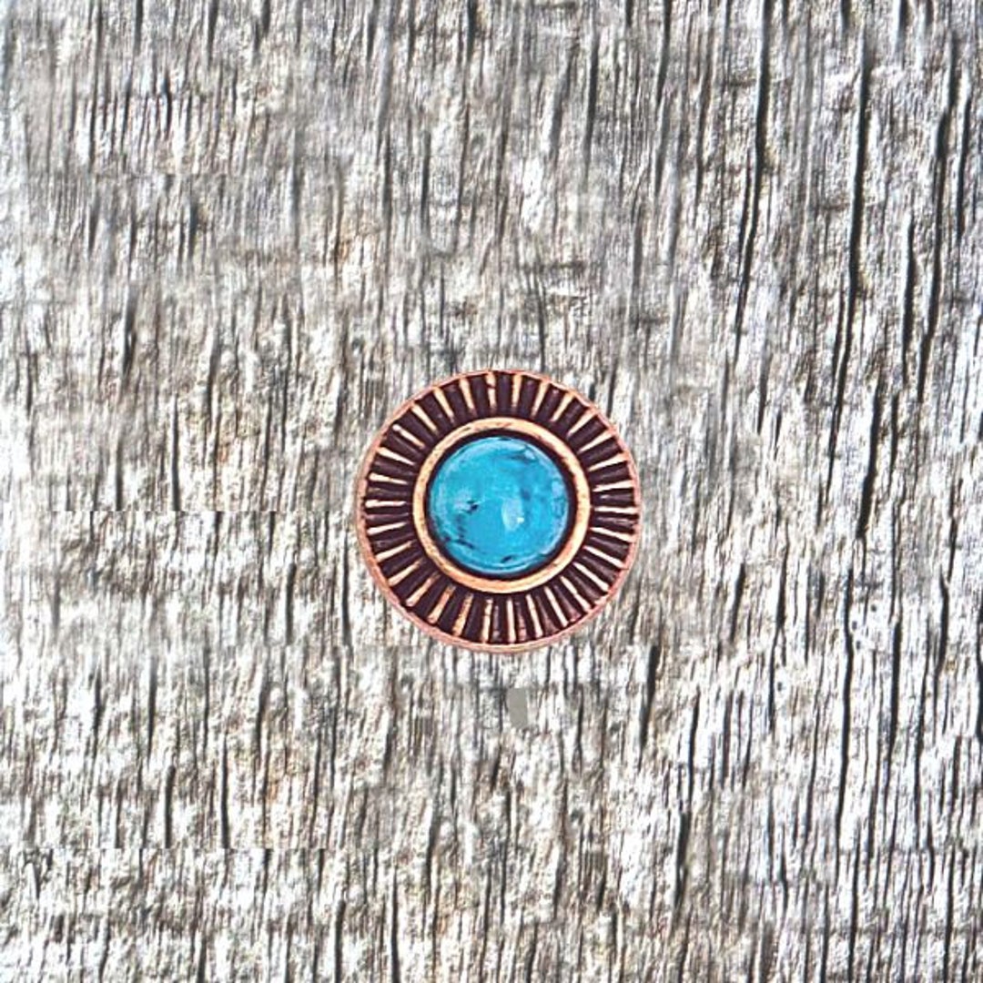 Feathered Turquoise 1/2 Inch Concho - Etsy