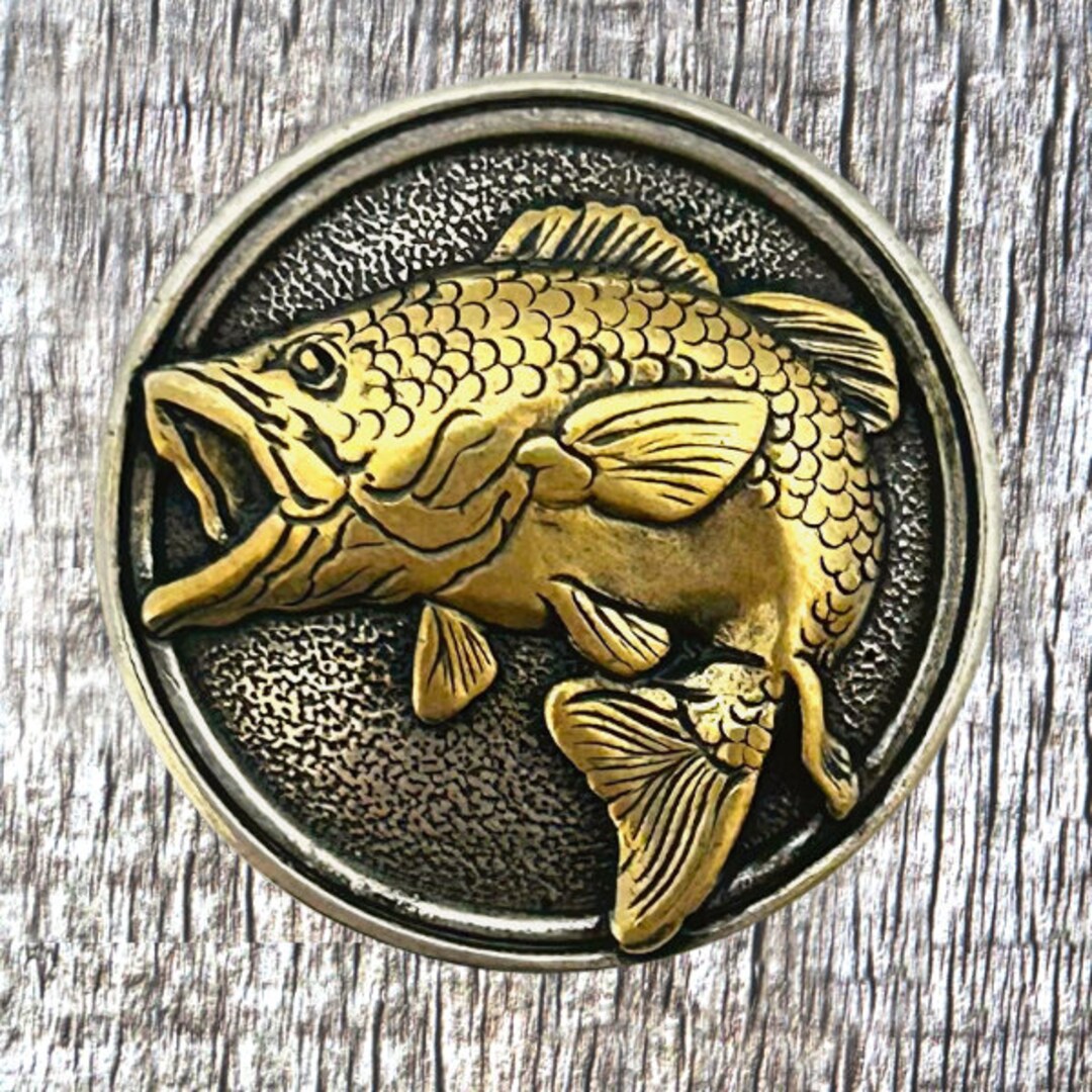 Wide Mouth Bass 1 Inch Concho Gold Finish - Etsy
