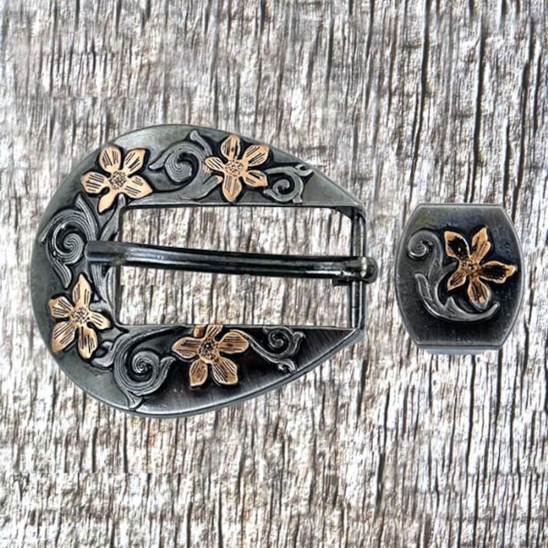 Wildflower 3/4 Inch Headstall Buckle and Keeper Hardware - Etsy