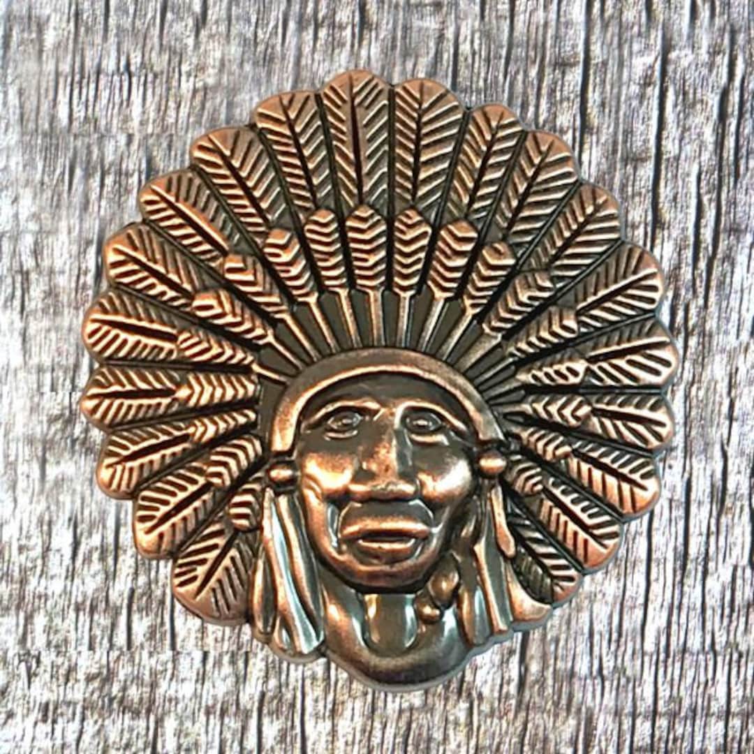 Indian Chief Concho Copper Finish 2" - Etsy