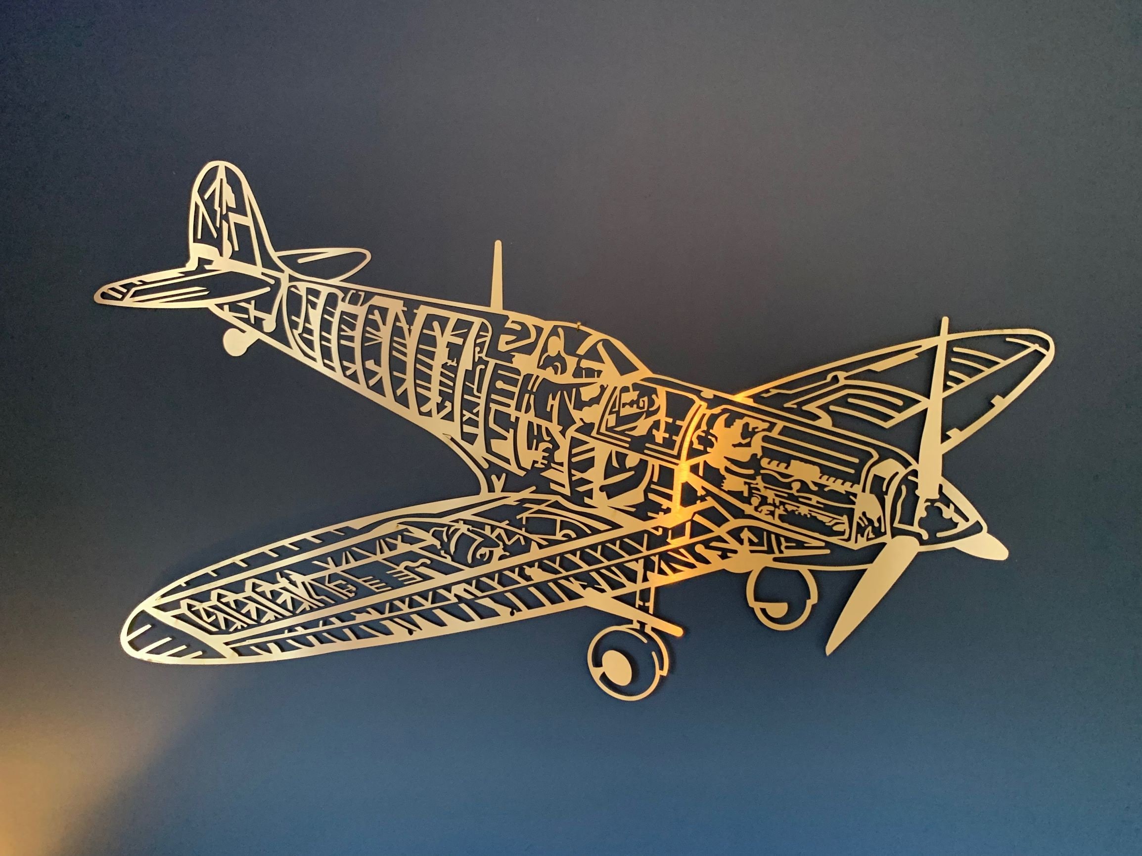 Stainless Steel Mechanical Spitfire Wall Art - Etsy UK