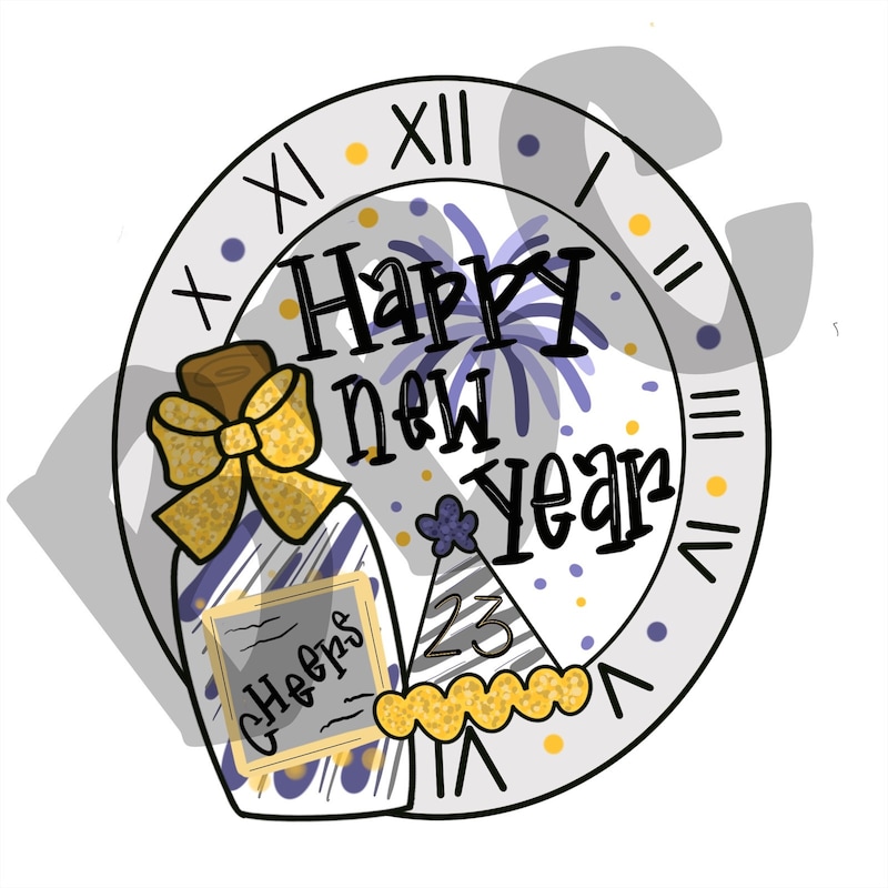 New Year Door Hanger - Etsy