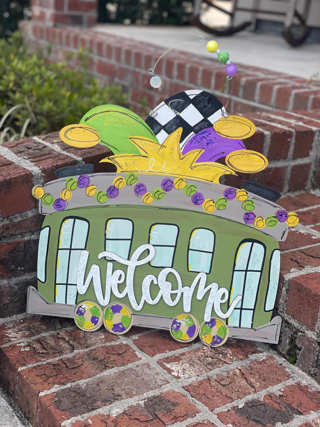 Mardi Gras Street Car Nola Carnival Door Hanger - Etsy