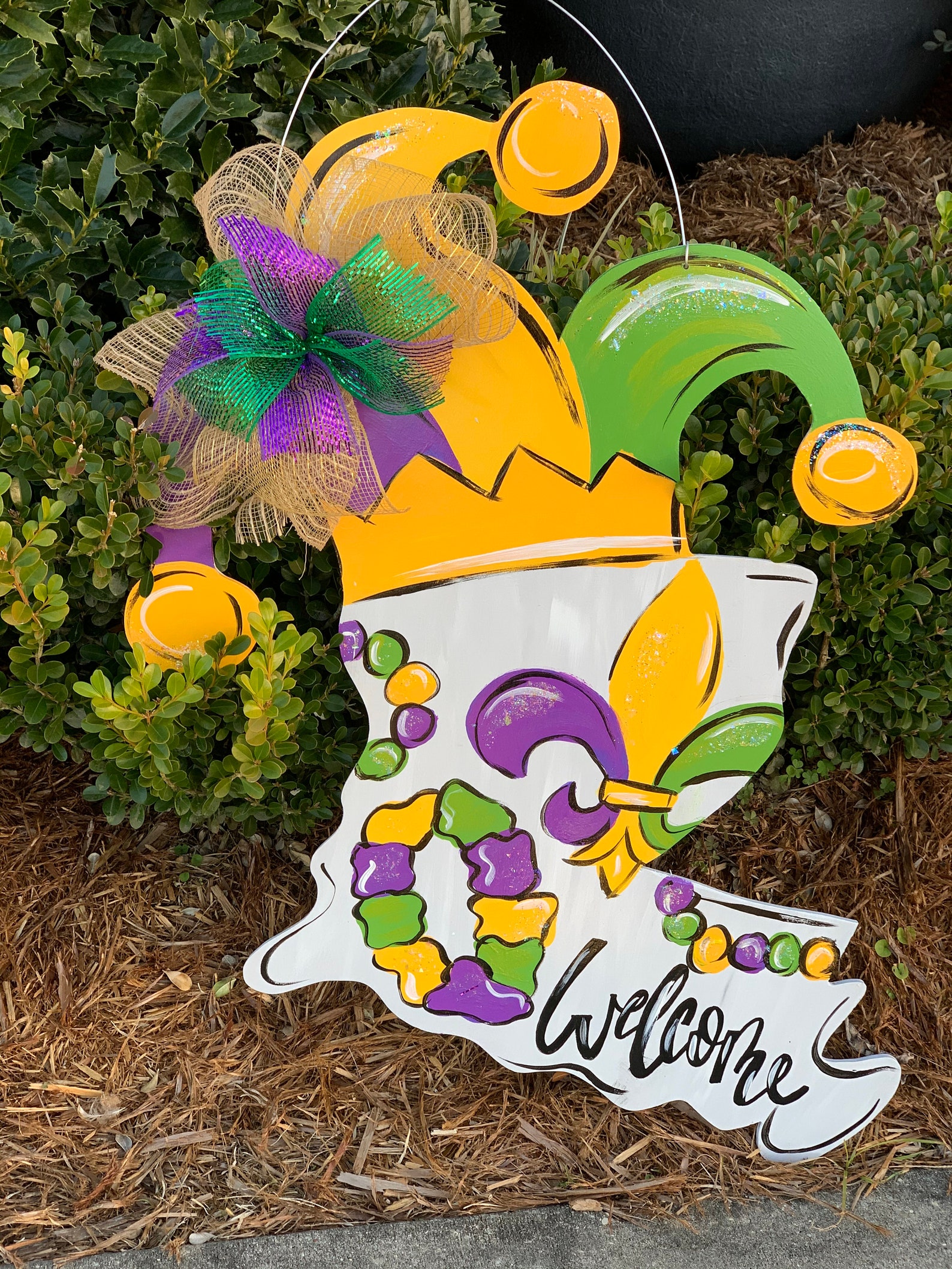 Mardi Gras- State - Door Hanger-carnival-door Decor-sign - Etsy