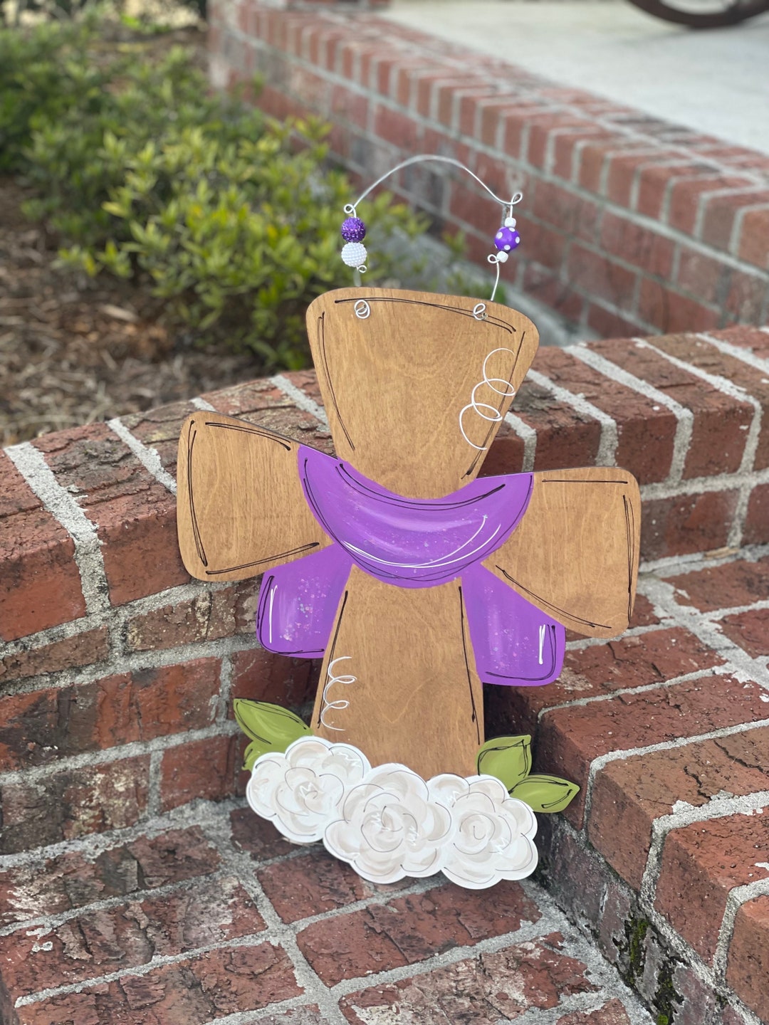 Easter - Swag- Cross - Floral- Personalized- Door Hanger- Spring - Etsy