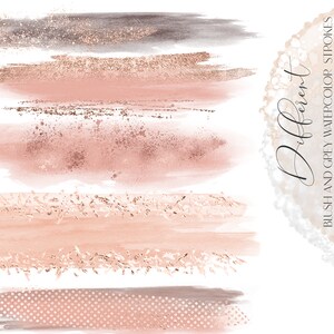 Blush Brush Strokes Clipart Pink Watercolor Strokes Blush - Etsy
