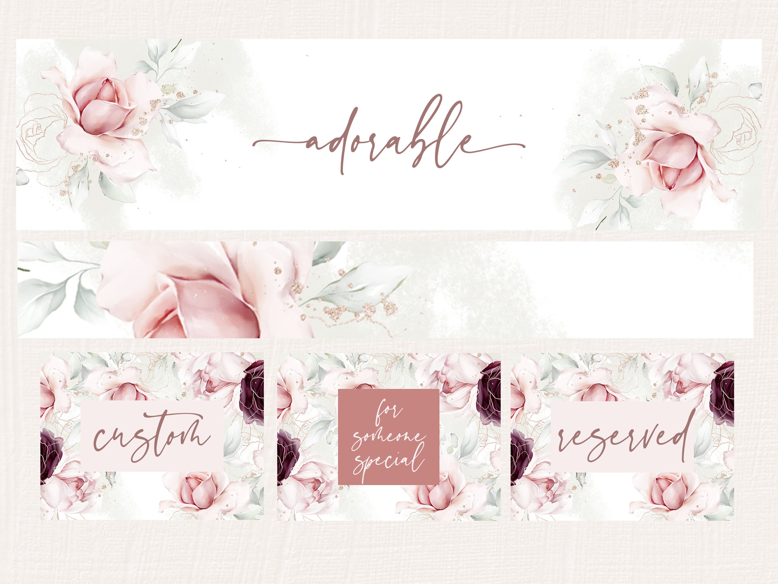 Blush Etsy Branding Kit - Banner for Etsy - Etsy Shop Set - Etsy ...