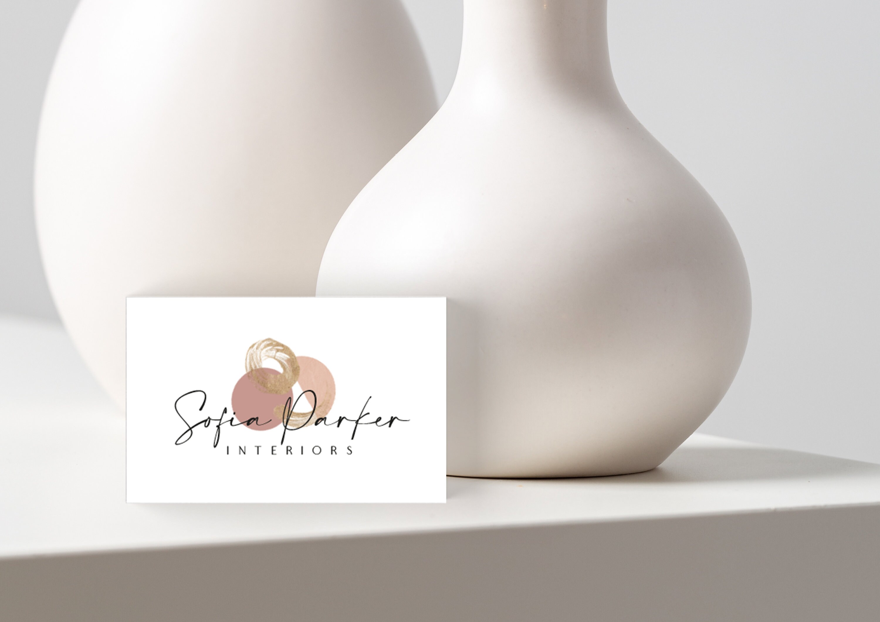 Signature Logo, Watercolor Logo, Blush Pink Logo, Pink Gold Logo ...