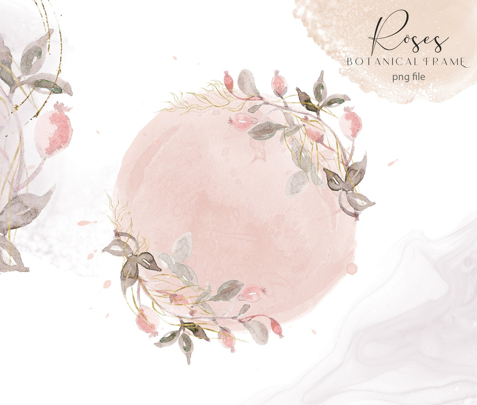 Blush Wedding Clipart - Blush Pink Watercolor Paint Circle - Rose ...
