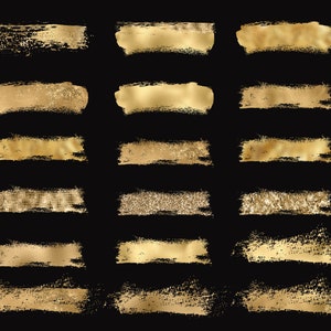 Gold Watercolor Splash, Gold Paint Brush Strokes, Blogger Clipart,gold ...