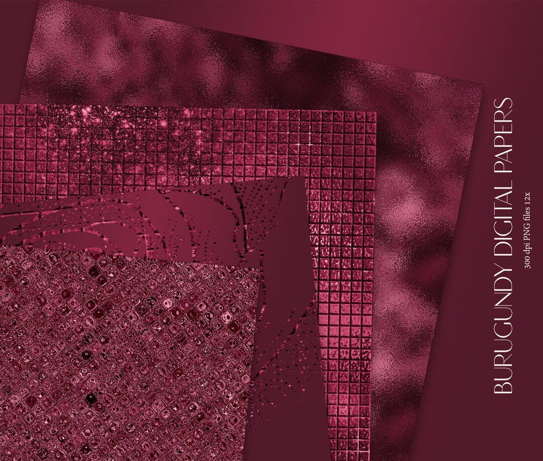 BURGUNDY GLITTER, Foil Digital PAPER, Paper Scraps, Burgundy Sparkle ...